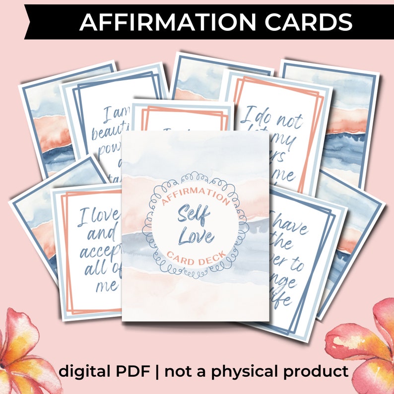 Printable Self Love Affirmation Card Deck | 99 Positive Affirmations ...