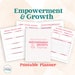 Printable Personal Growth Planner | Empowerment Workbook | Self ...