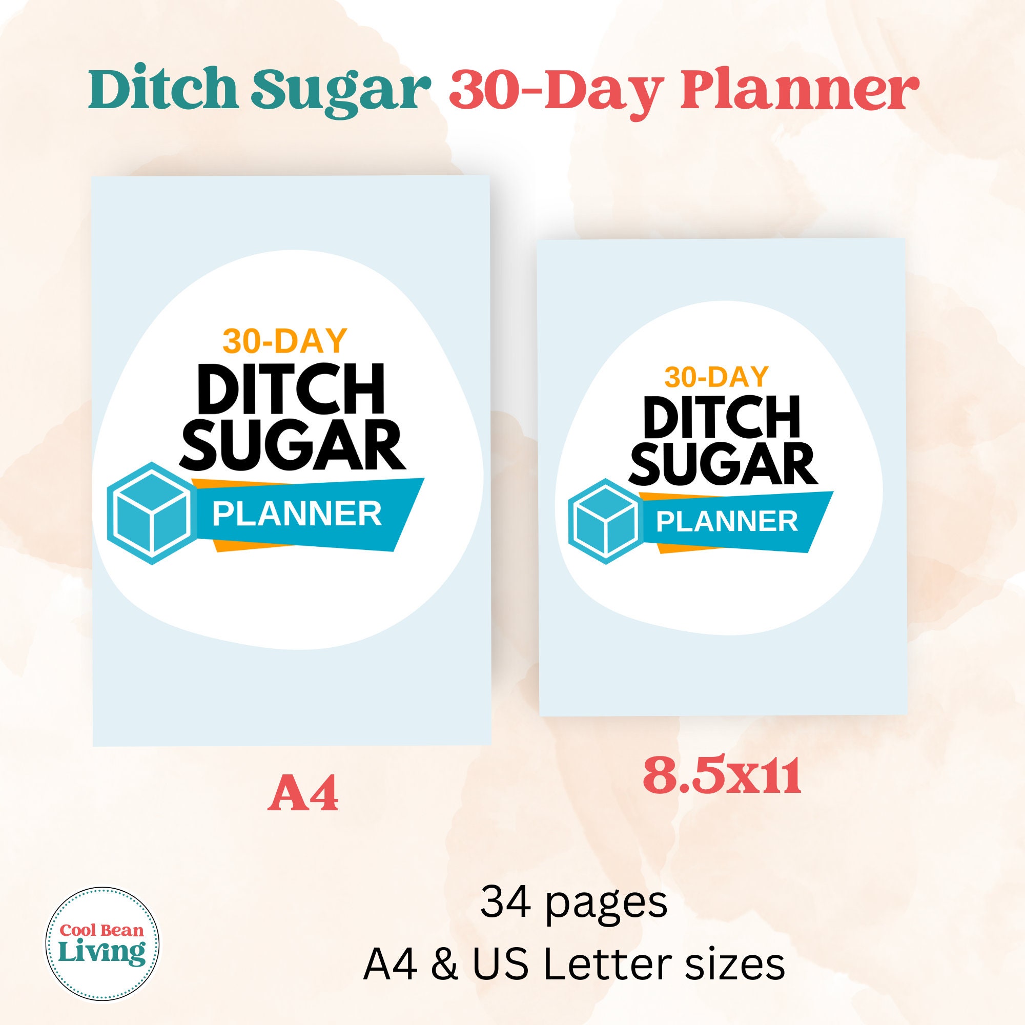 30-day Ditch Sugar Challenge | Printable No Sugar Planner | Sugar-free ...