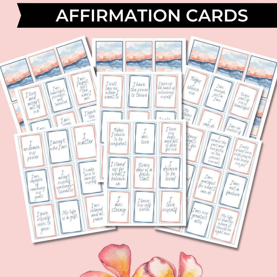 Printable Self Love Affirmation Card Deck | 99 Positive Affirmations ...