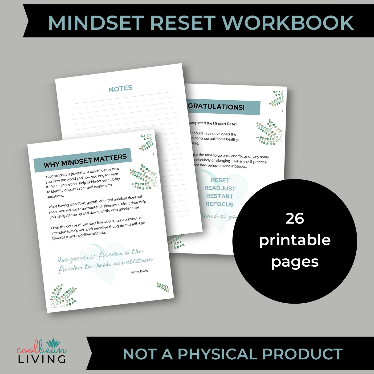 Printable Mindset Reset Workbook Mindset Makeover for - Etsy