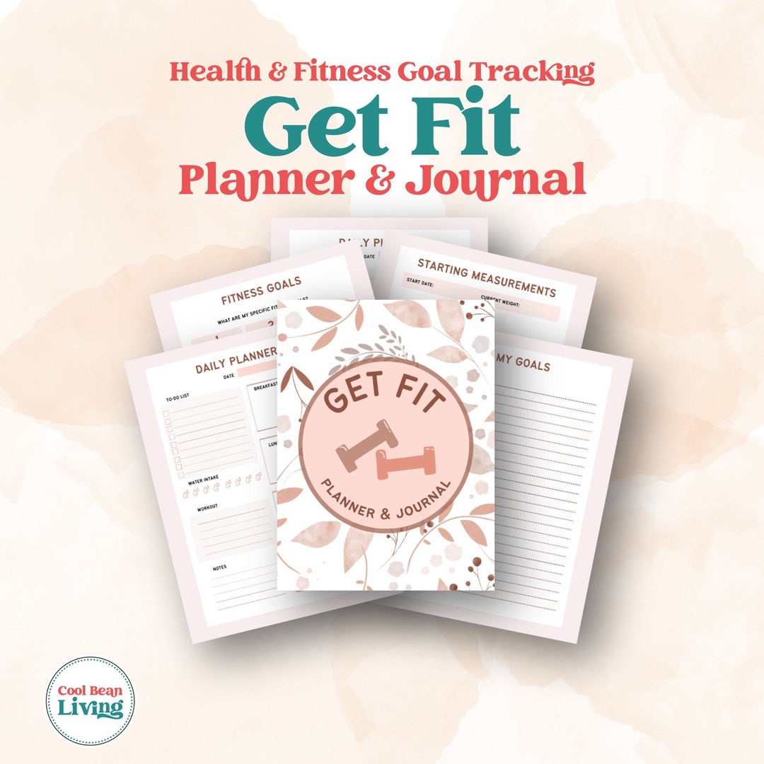 Get Fit Planner and Journal | Printable Health and Fitness Goal Setting ...