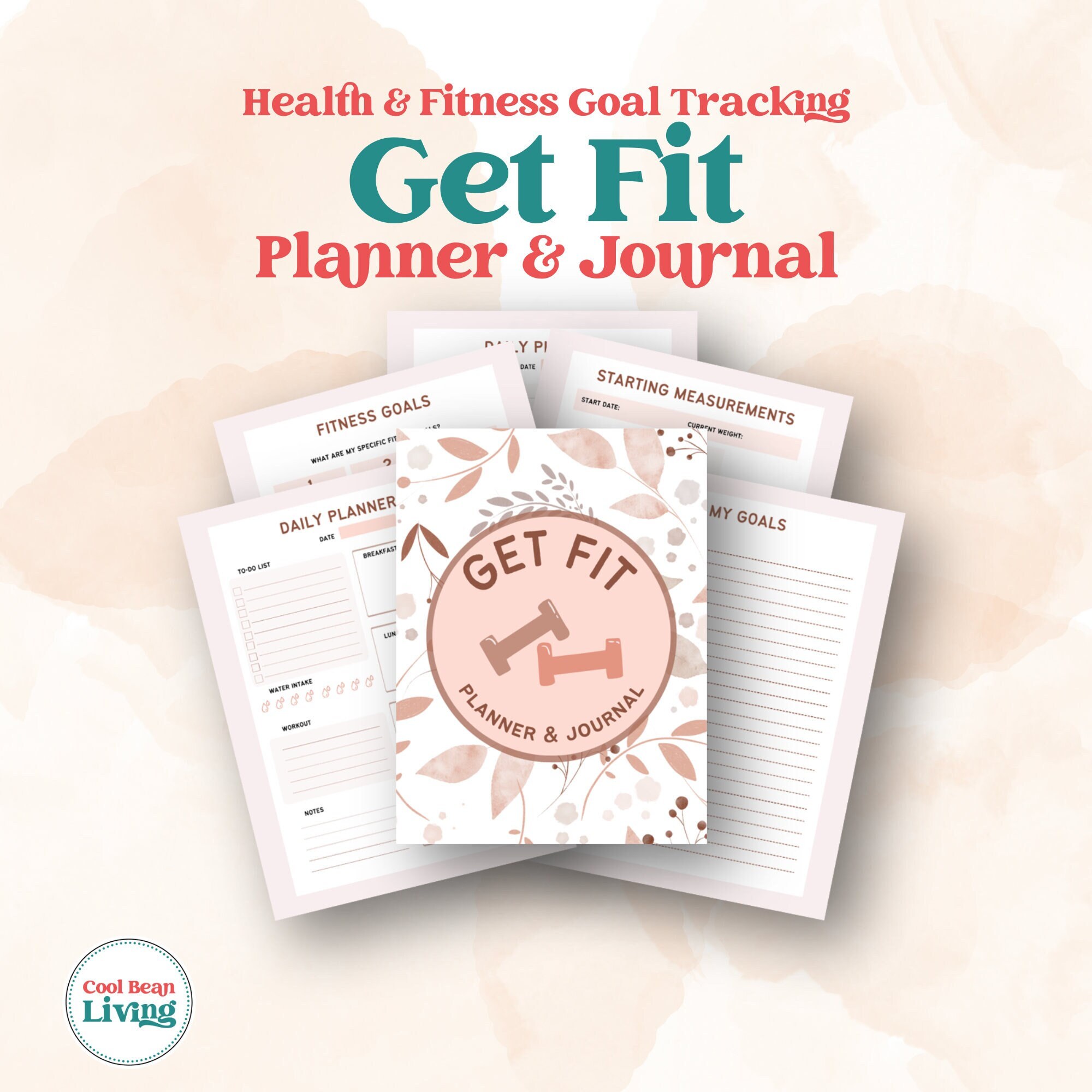 Get Fit Planner and Journal | Printable Health and Fitness Goal Setting ...