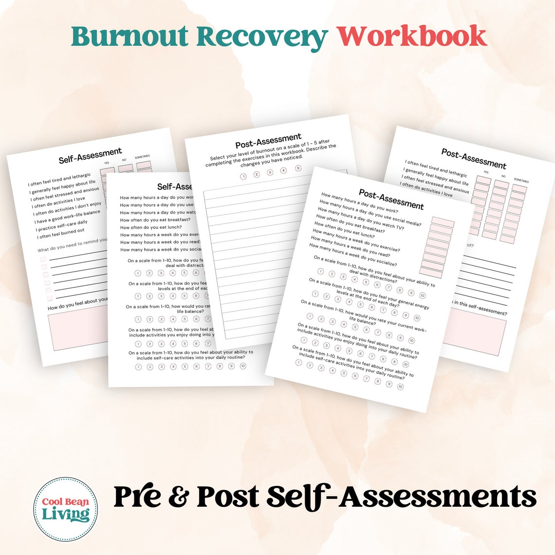 Burnout Recovery Workbook Printable Stress Management Worksheets for ...
