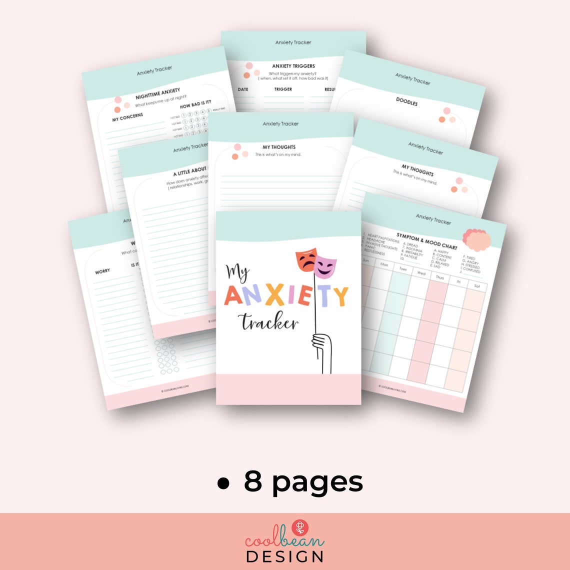 Printable Anxiety Tracker Trigger Tracking Mood Chart | Etsy