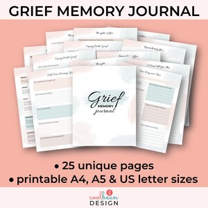 Grief Journal Printable | Bereavement Therapy | Grief and Loss | Memory ...