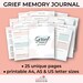 Grief Journal Printable Bereavement Therapy Grief and Loss Memory ...