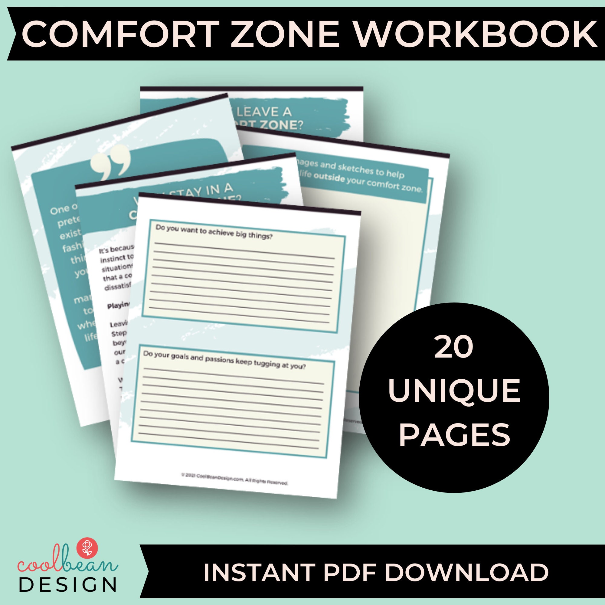 Printable Growth Mindset Workbook Step Out of Your Comfort Zone ...