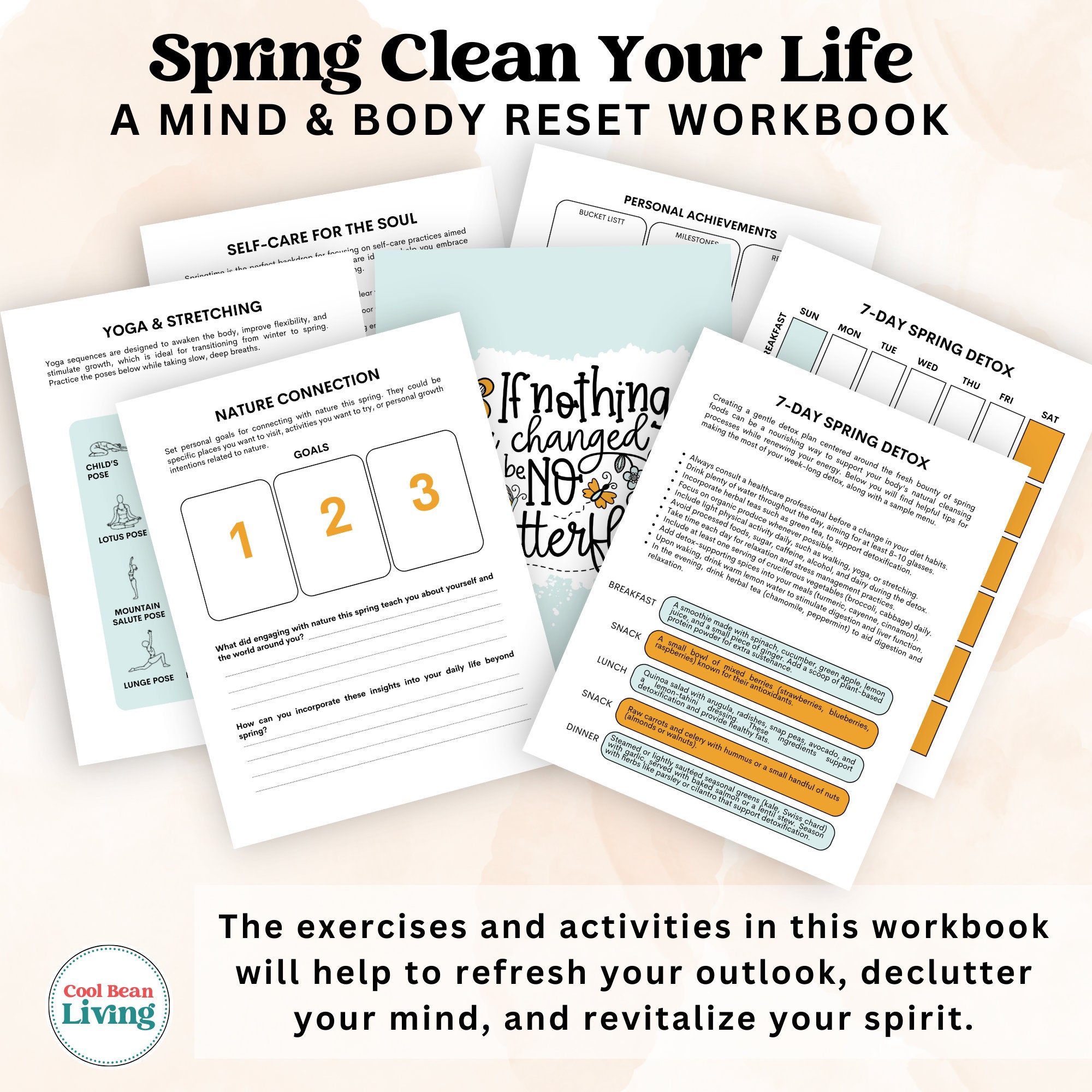 Spring Clean Your Life | Printable Mind and Body Reset Workbook ...