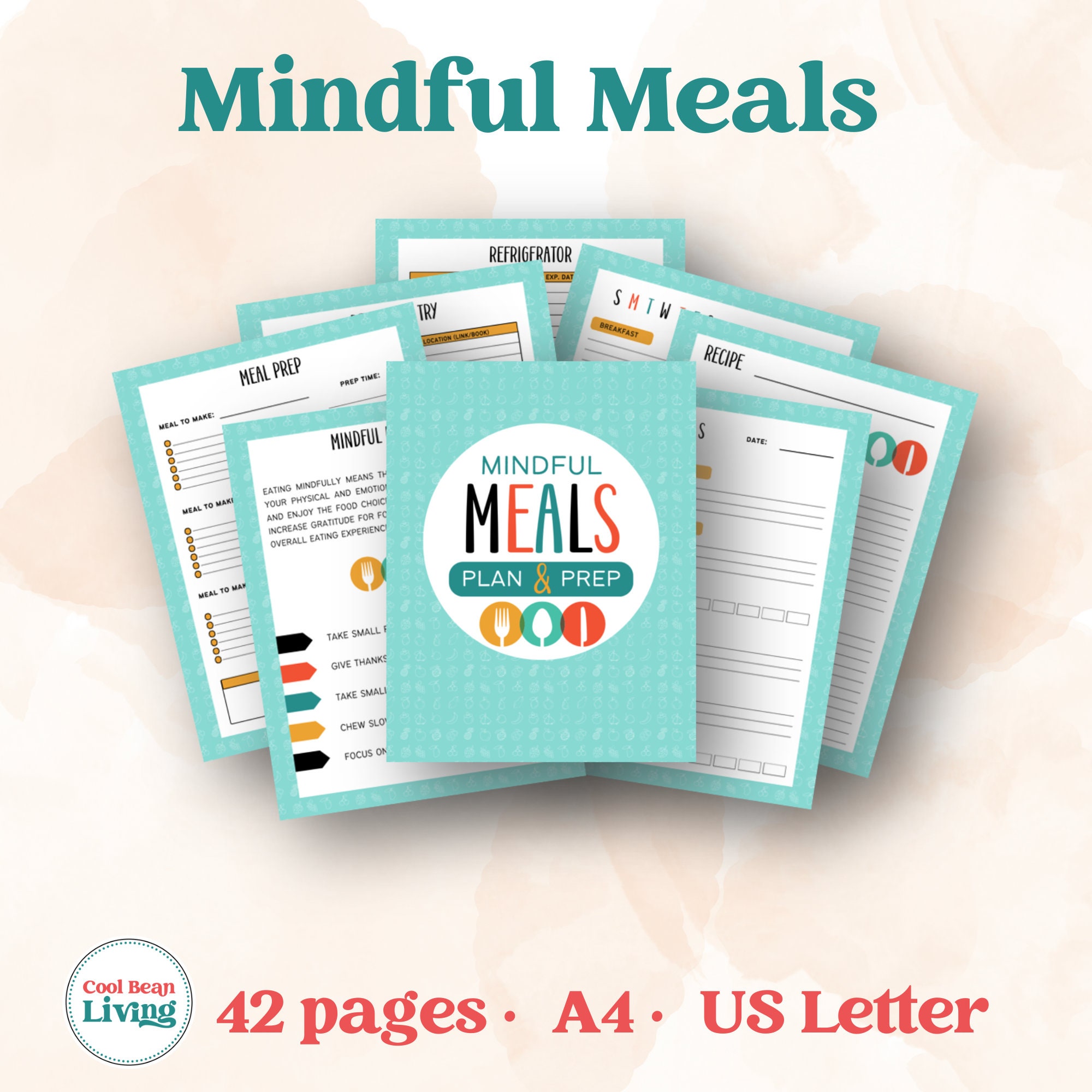 Mindful Meal Plan and Prep Printable Weekly Menu Log and Journal - Etsy