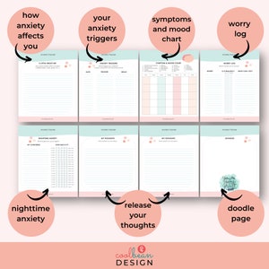 Printable Anxiety Tracker | Trigger Tracking | Mood Chart | Worry Log ...