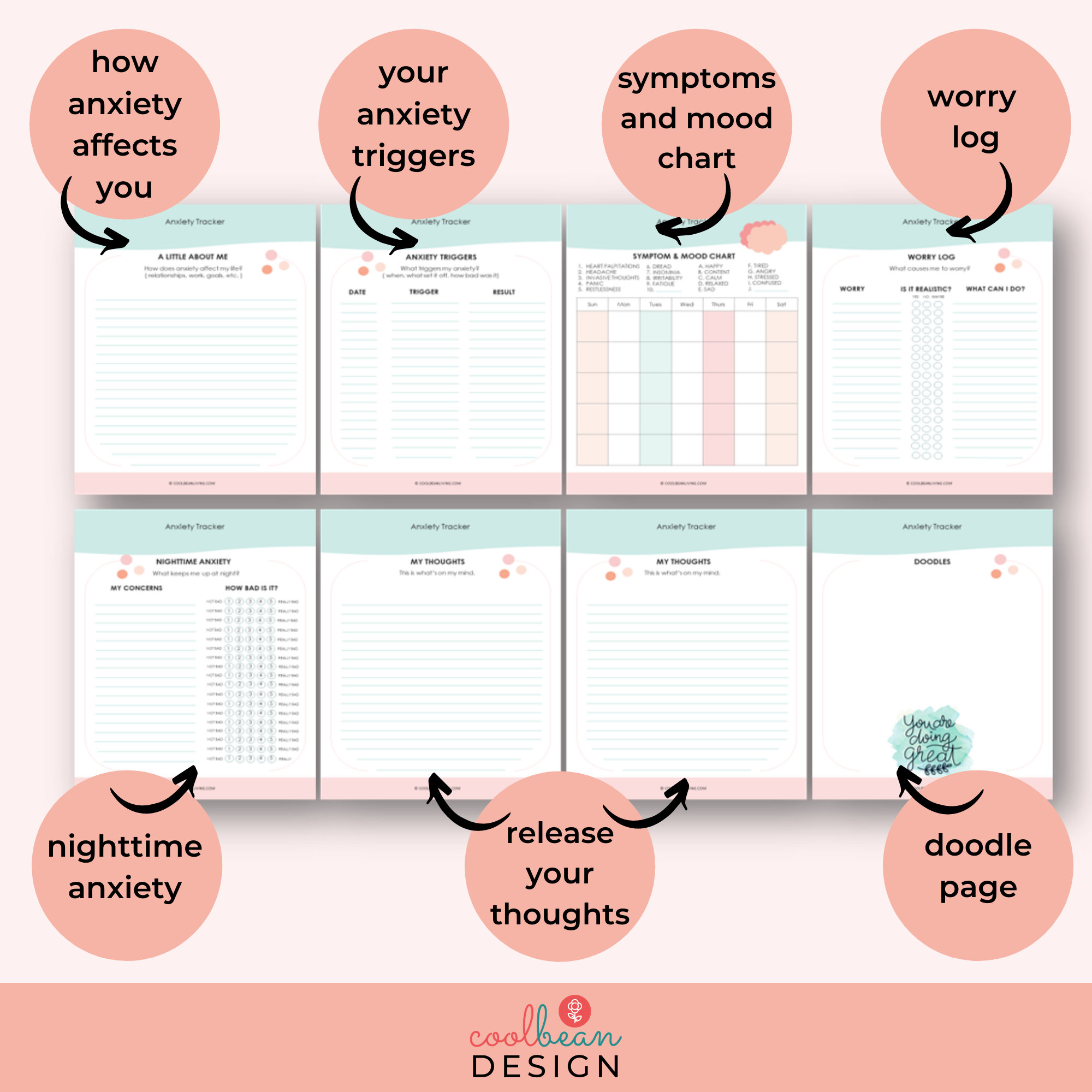 Printable Anxiety Tracker | Trigger Tracking | Mood Chart | Worry Log ...