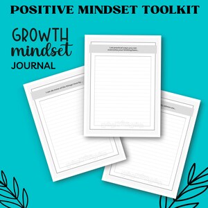 Printable Positive Mindset Bundle Growth Mindset Toolkit Mindset ...
