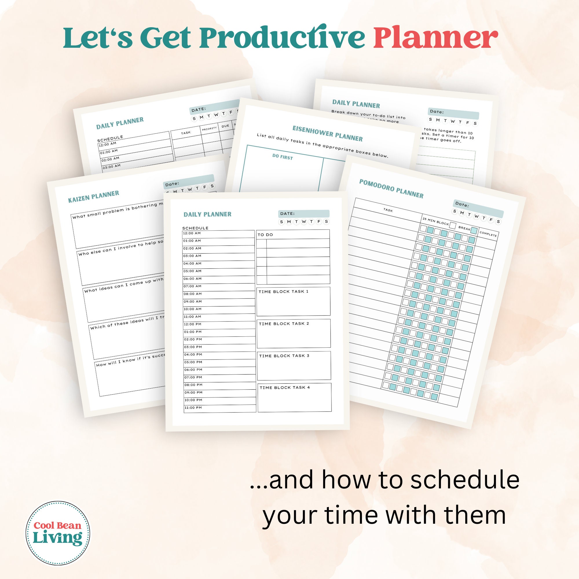 Printable Productivity Planner | Time Management Tracking | Daily and ...