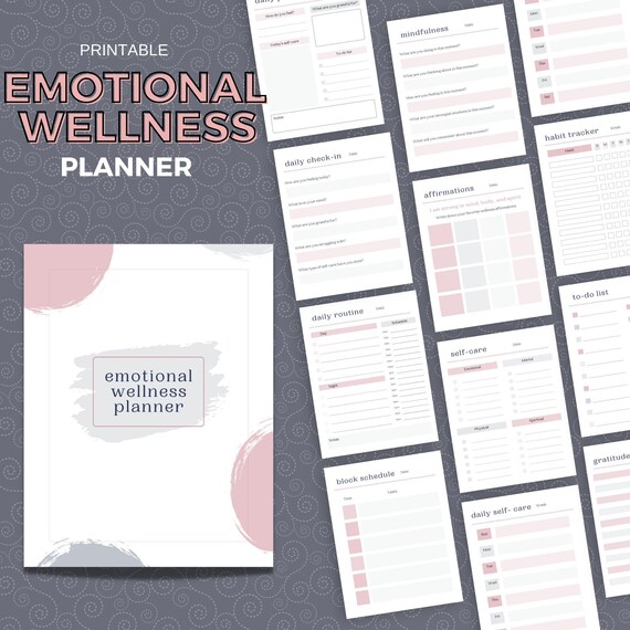 Emotional Wellness Planner Printable Daily Self-care and - Etsy