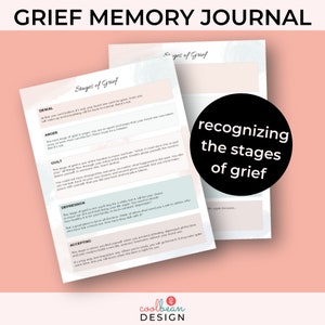 Grief Journal Printable | Bereavement Therapy | Grief and Loss | Memory ...