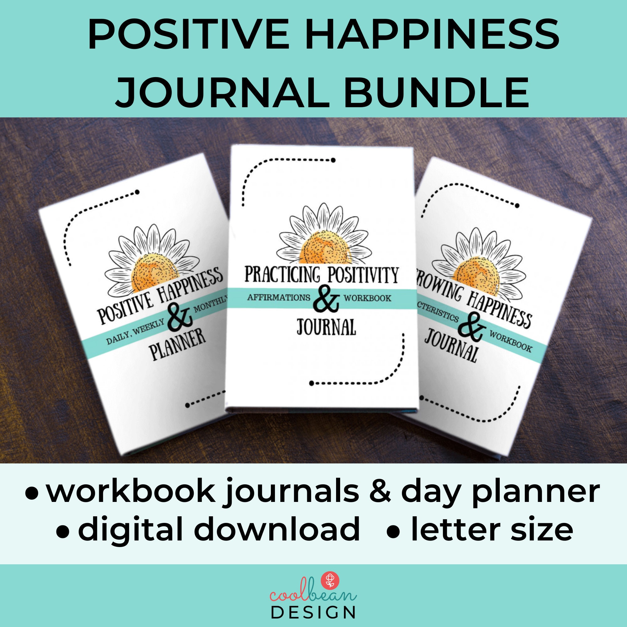 Printable Positive Happiness Bundle Workbook, Journal & Planner to ...