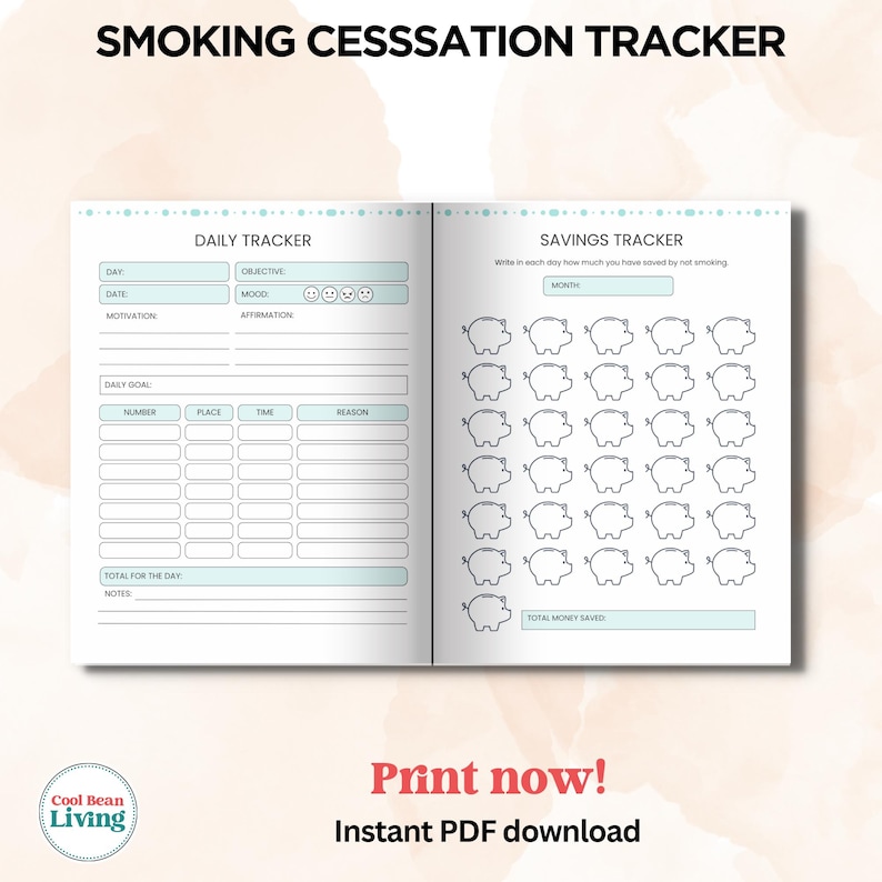 Printable Smoking Cessation Tracker | Stop Smoking Challenge Journal ...