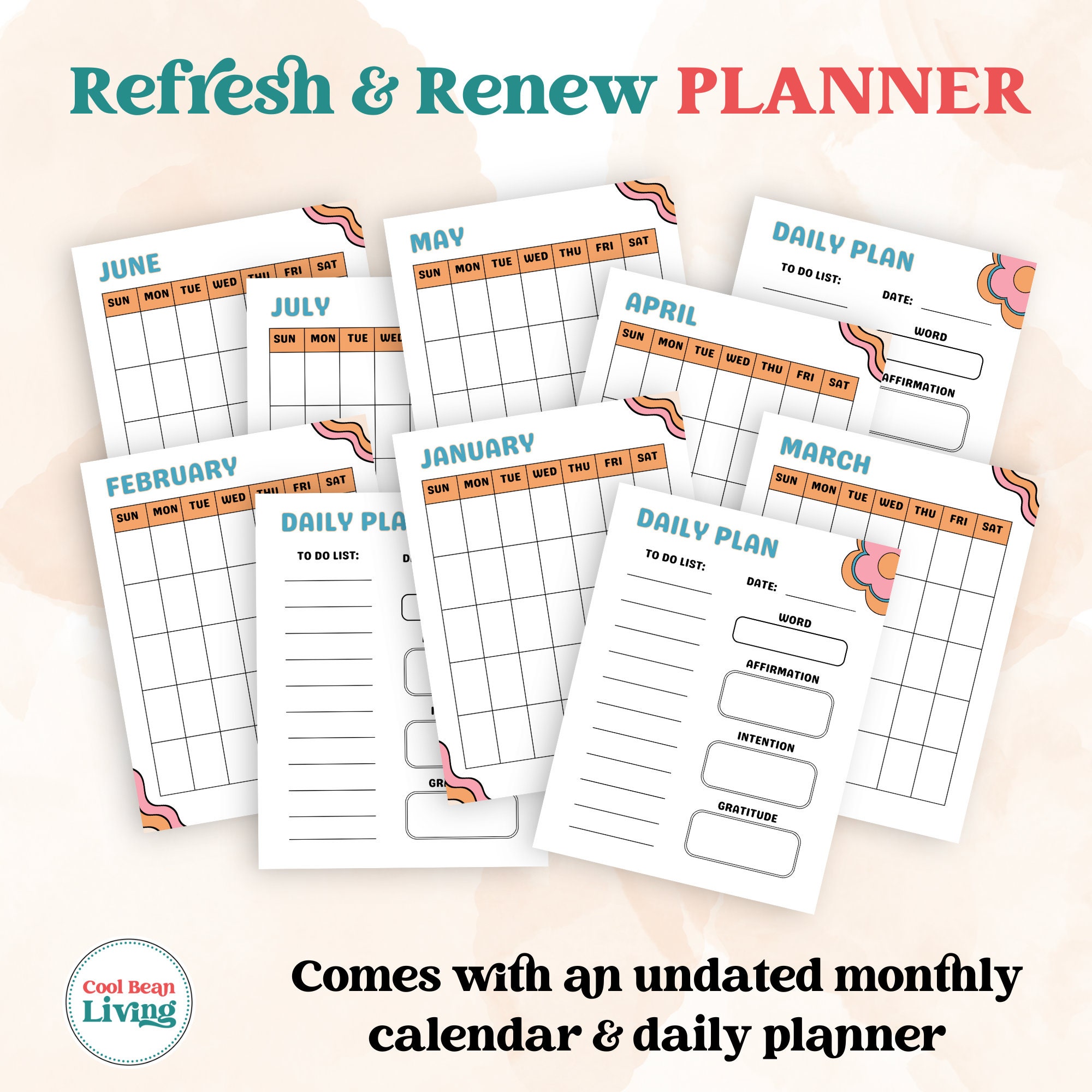 Printable Refresh and Renew Personal Growth Planner | Rejuvenate Your ...