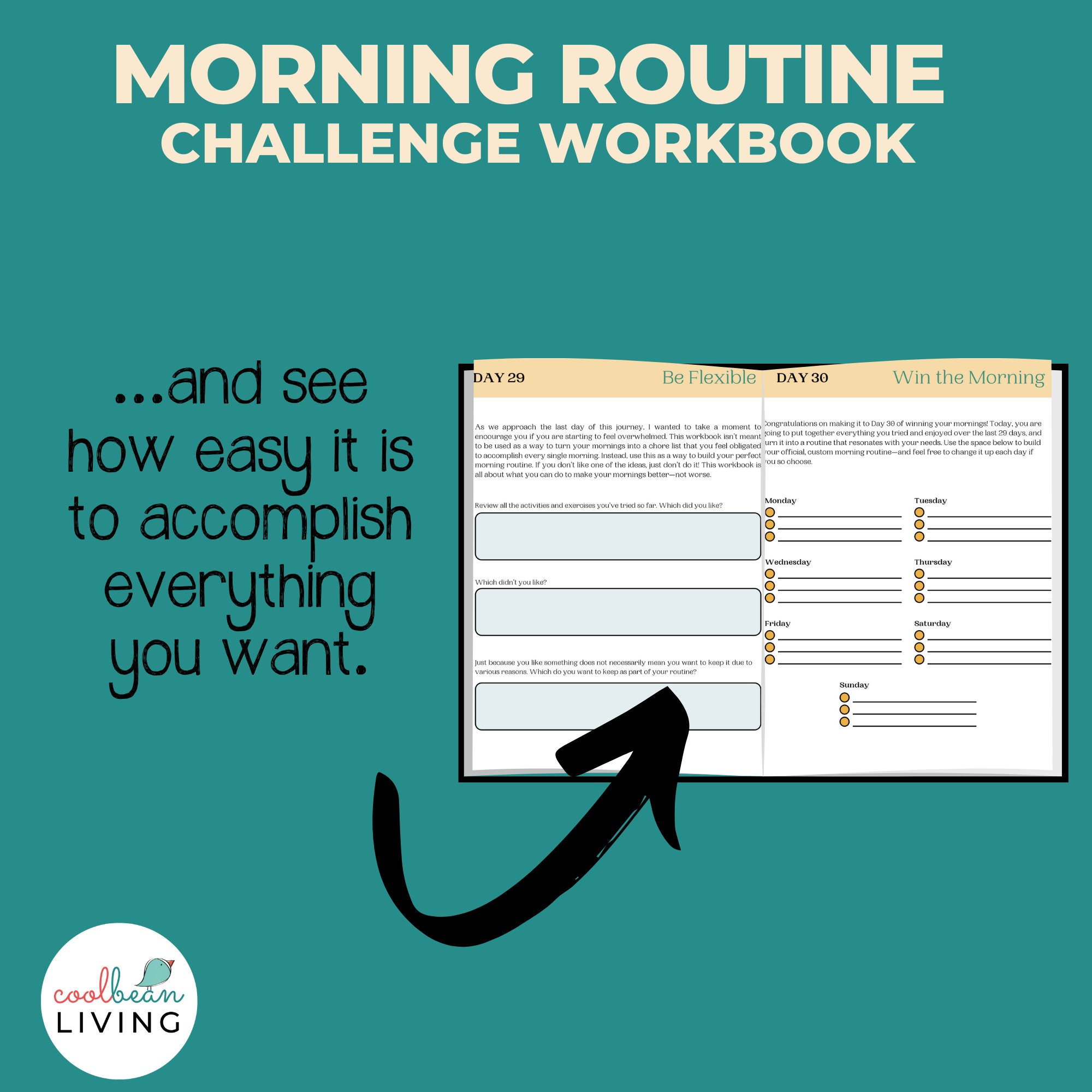 Morning Routine Challenge | Printable Win the Day Workbook - Etsy