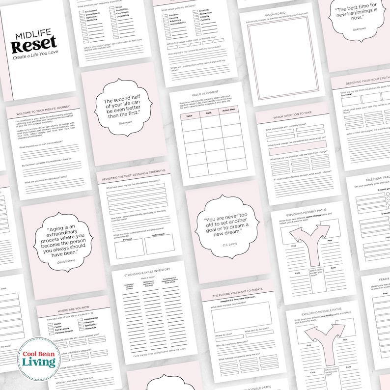 Midlife Reset Workbook PDF | Printable Guided Journal for Midlife Reflection, Purpose ...