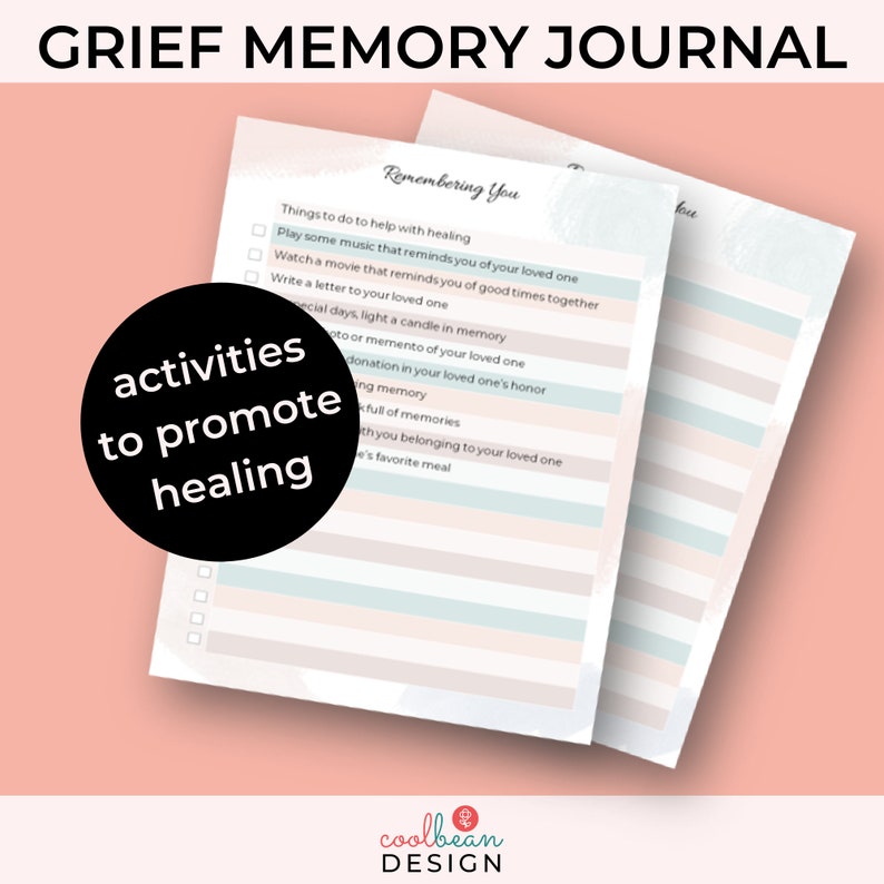 Grief Journal Printable | Bereavement Therapy | Grief and Loss | Memory ...