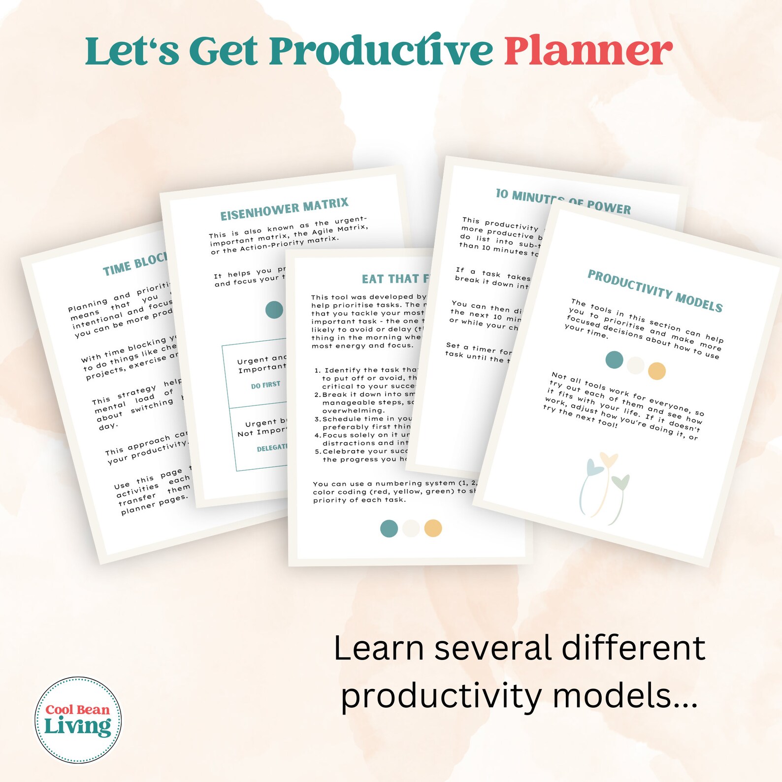 Printable Productivity Planner Time Management Tracking Daily and ...