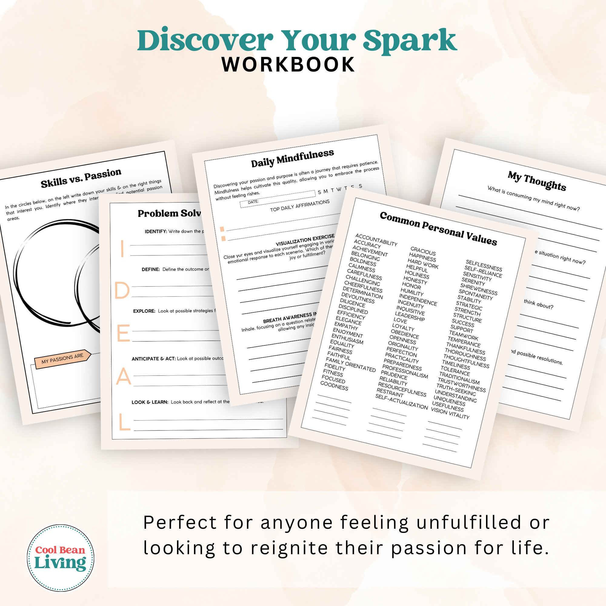 Discover Your Spark Workbook | Printable Find Your Passion in Life ...