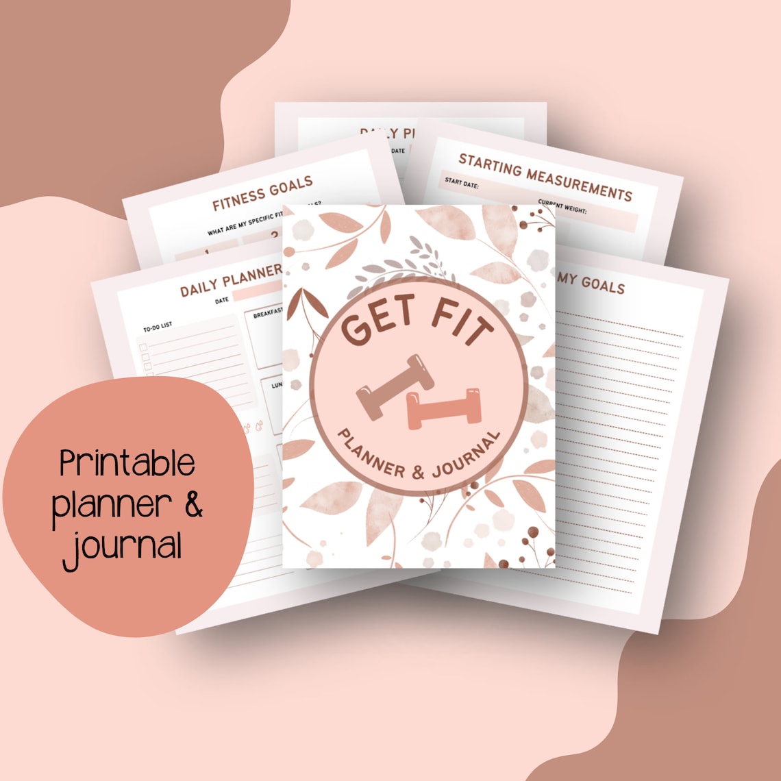 Get Fit Planner and Journal Printable Health and Fitness - Etsy