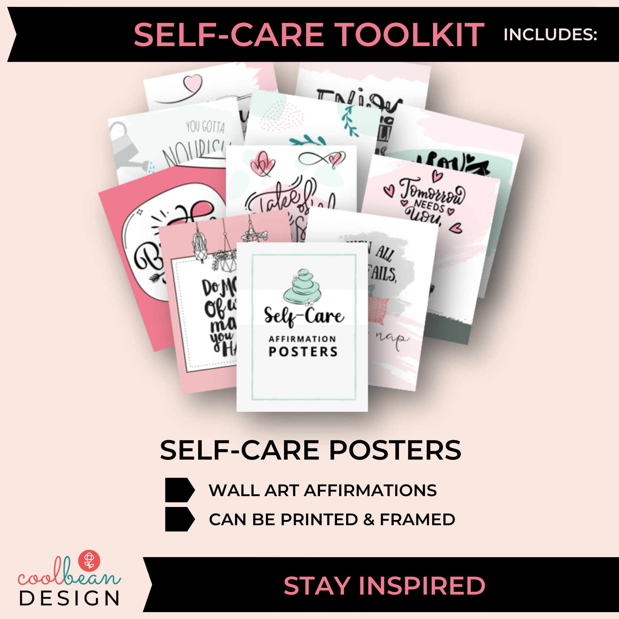 Self-care Printable Toolkit Self Care Journal, Planner, Workbook Bundle ...