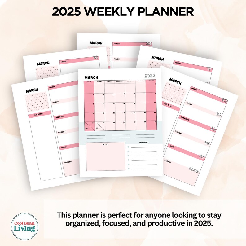 Printable 2025 Weekly Planner | Daily Organizing and Planning for ...
