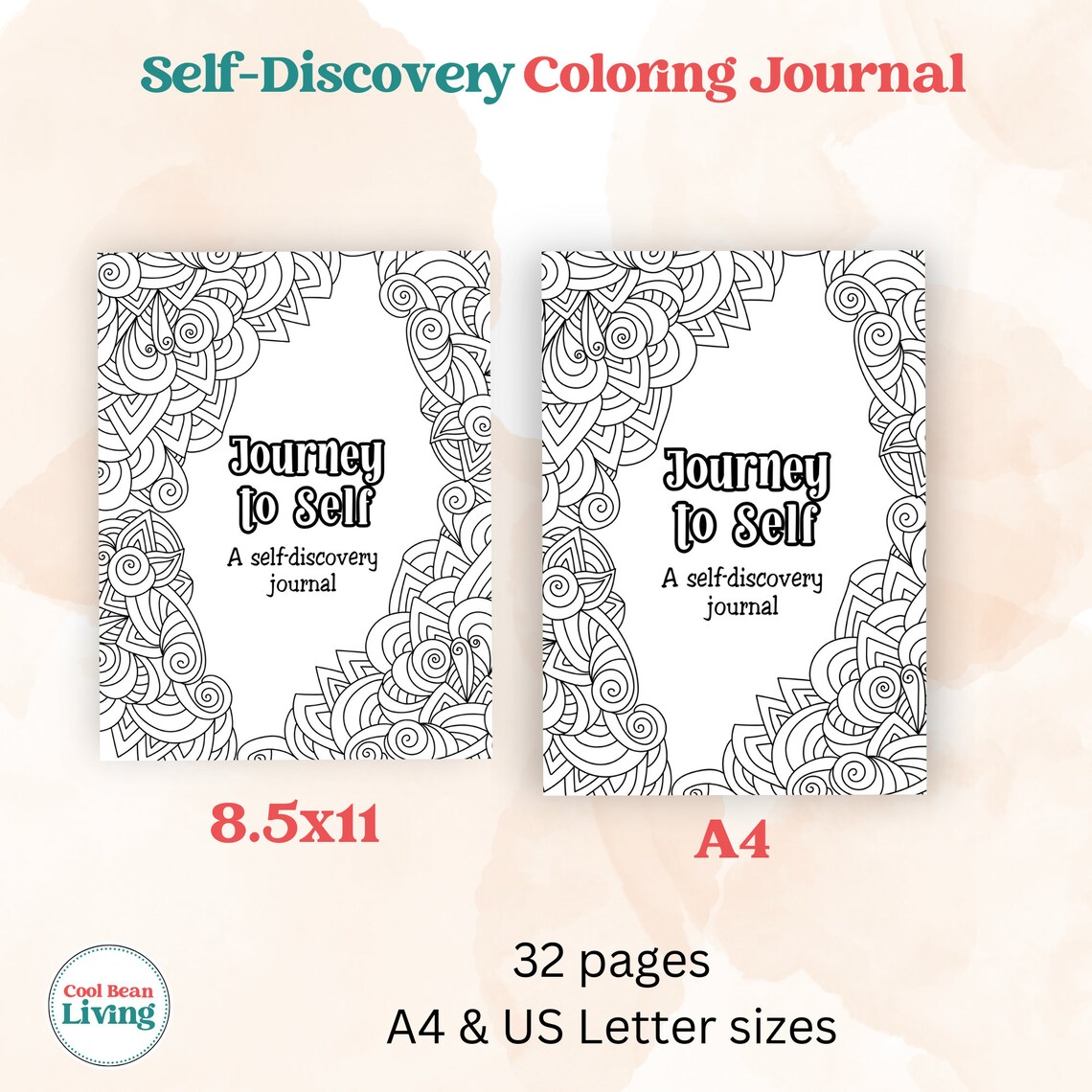 Self-discovery Guided Coloring Journal | Printable Prompts for Inner ...