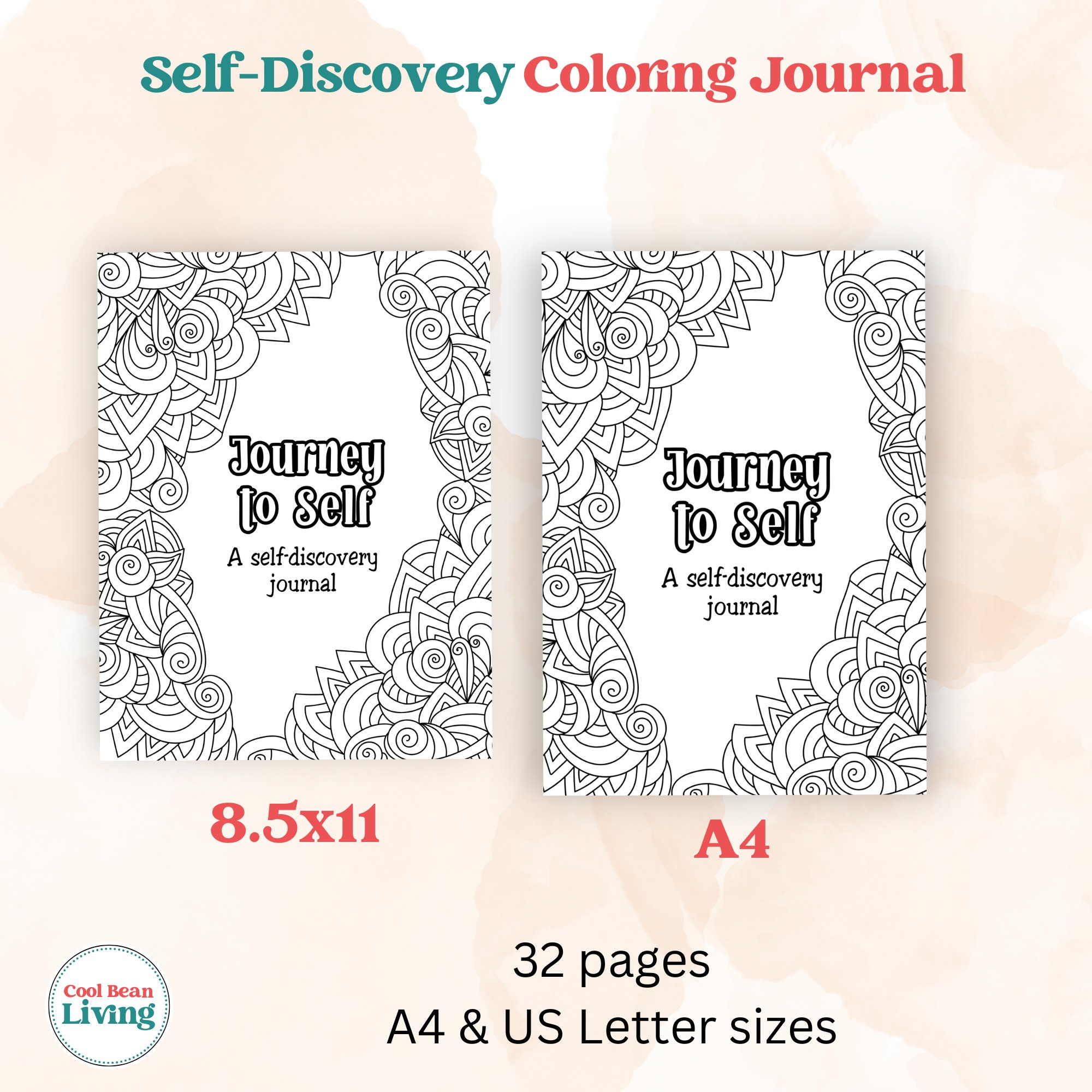 Self-discovery Guided Coloring Journal | Printable Prompts for Inner ...