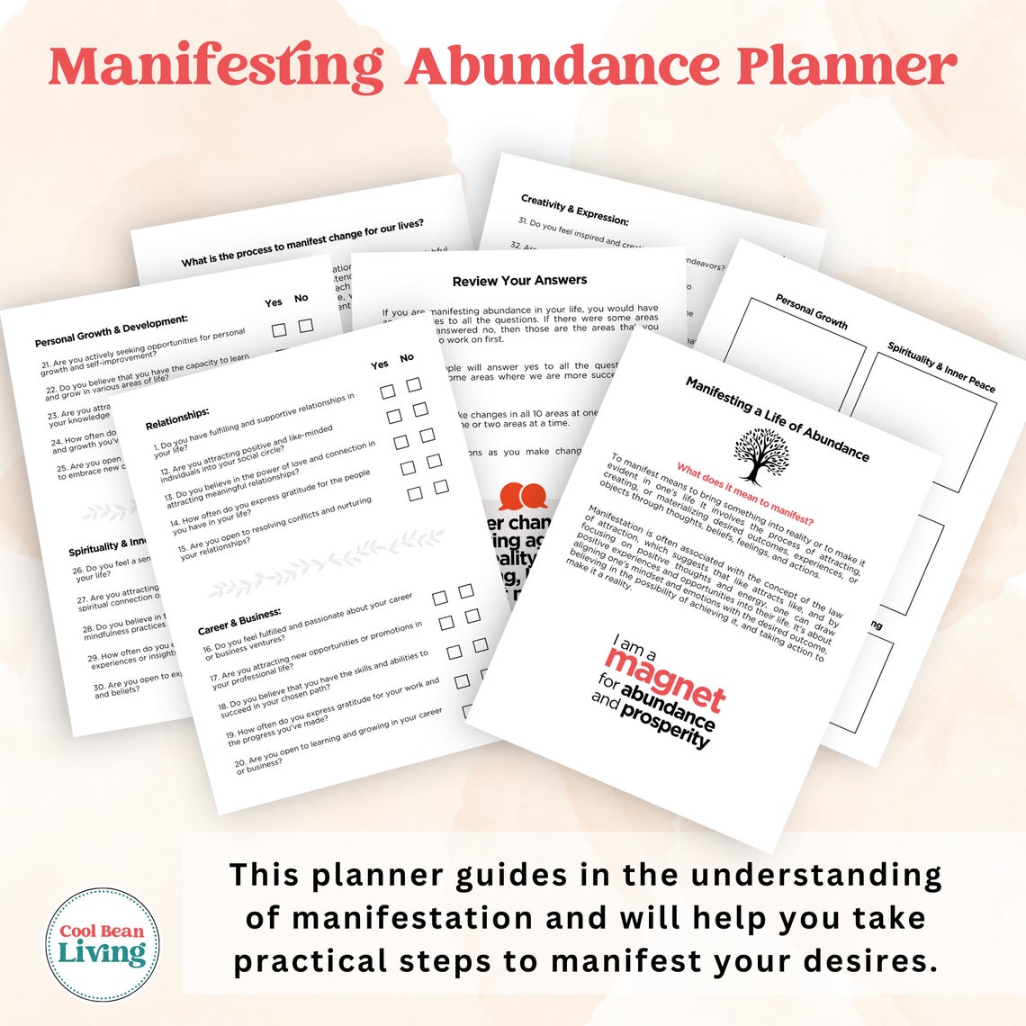 Printable Manifesting Life Abundance Monthly Planner | Manifest Your ...