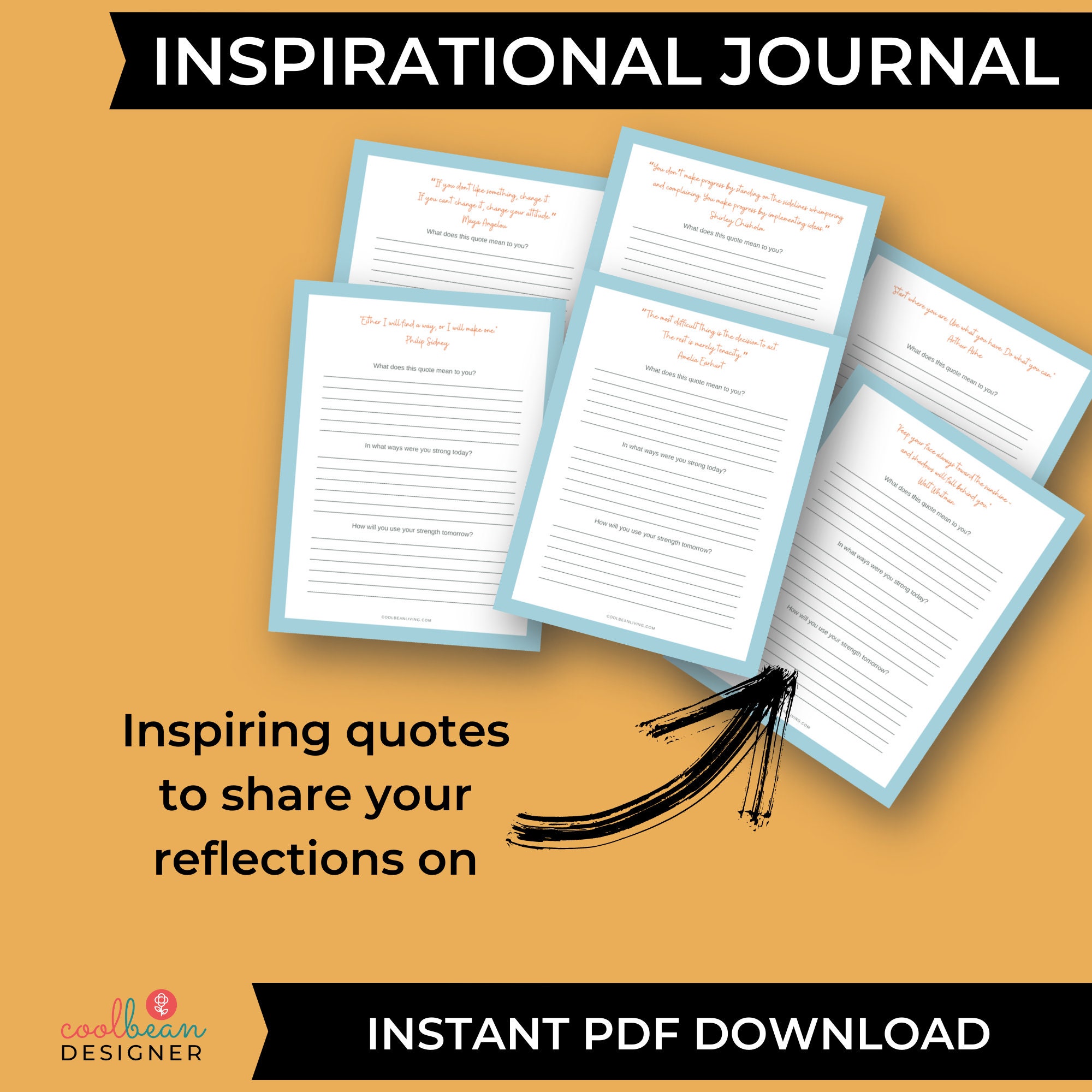 Inspirational Journal | Printable Be Strong Motivational Quotes ...