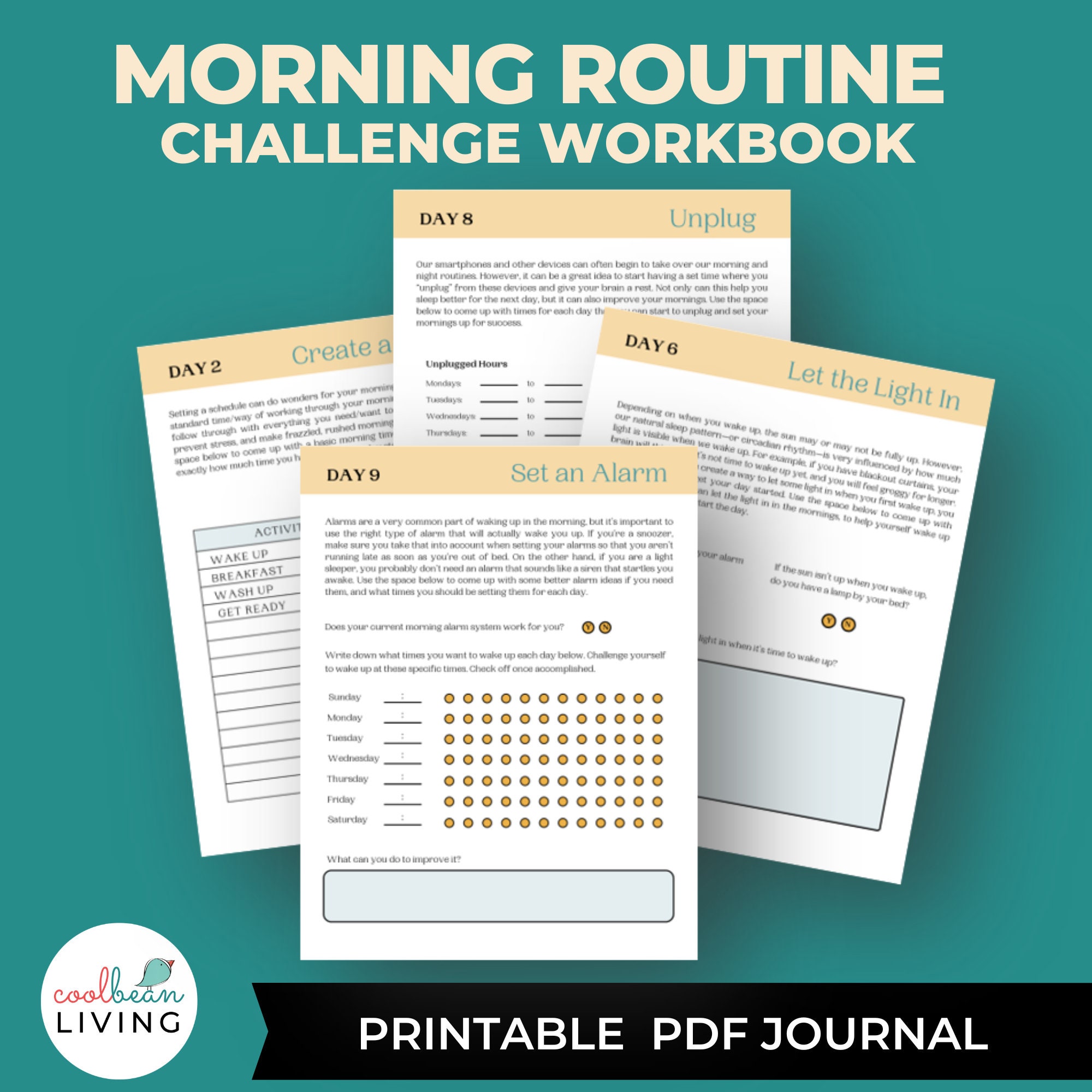 Morning Routine Challenge Printable Win the Day Workbook - Etsy