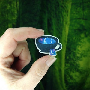 Moon Tea, Galaxy Tea Cup, Waterproof Vinyl Sticker for Laptop, Water ...