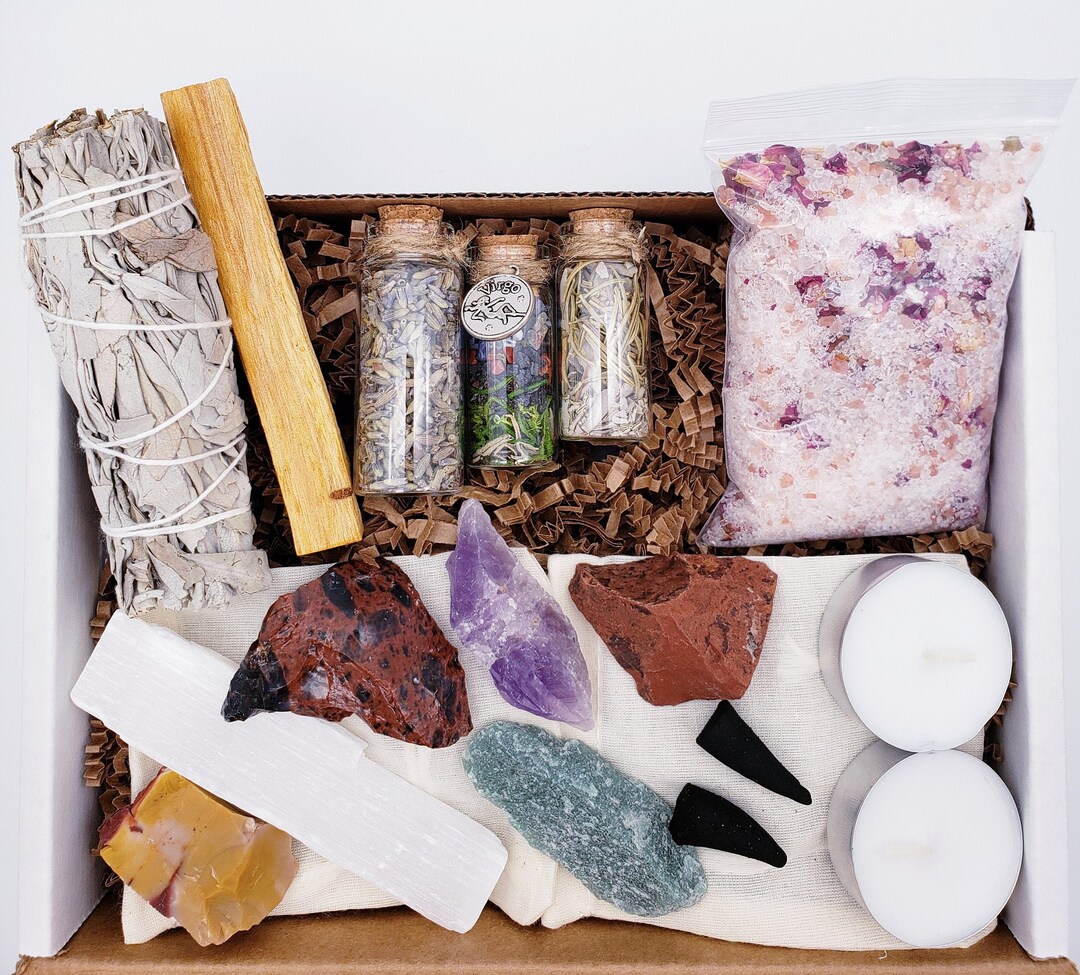 Zodiac Astrology Virgo Gift Set Includes Crystals, Bath Salts, Candles ...