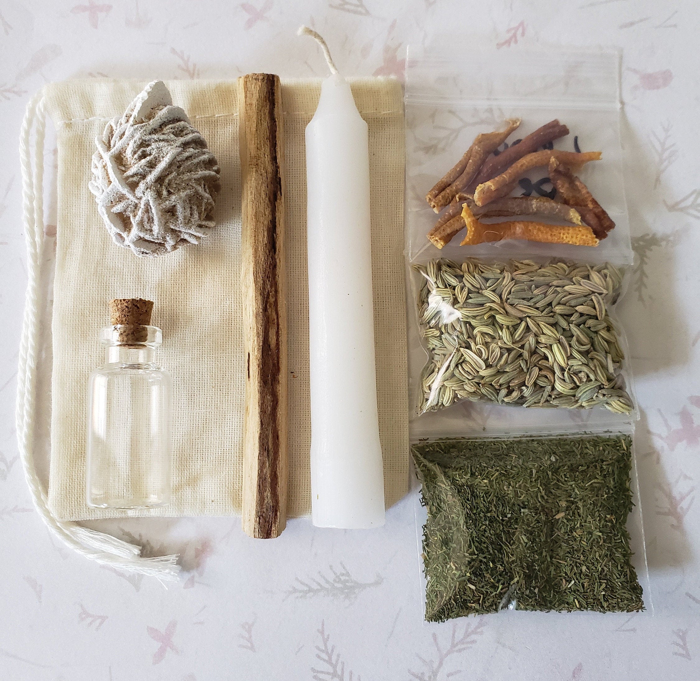 Relax and Restore Spell Charm Kit Includes, Spell Bottle, Candle, Herbs ...
