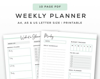 Printable Weekly Planner and to Do List Instant Download - Etsy