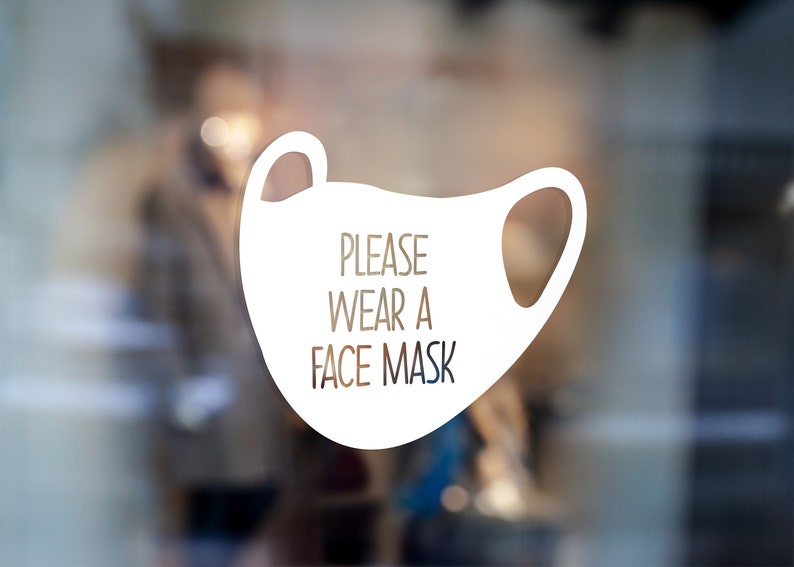 Mask Decal Mask Vinyl Decal Wear a Mask Sign Wear a Mask | Etsy