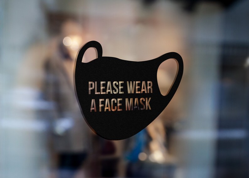 Mask Decal Mask Vinyl Decal Wear a Mask Sign Wear a Mask | Etsy