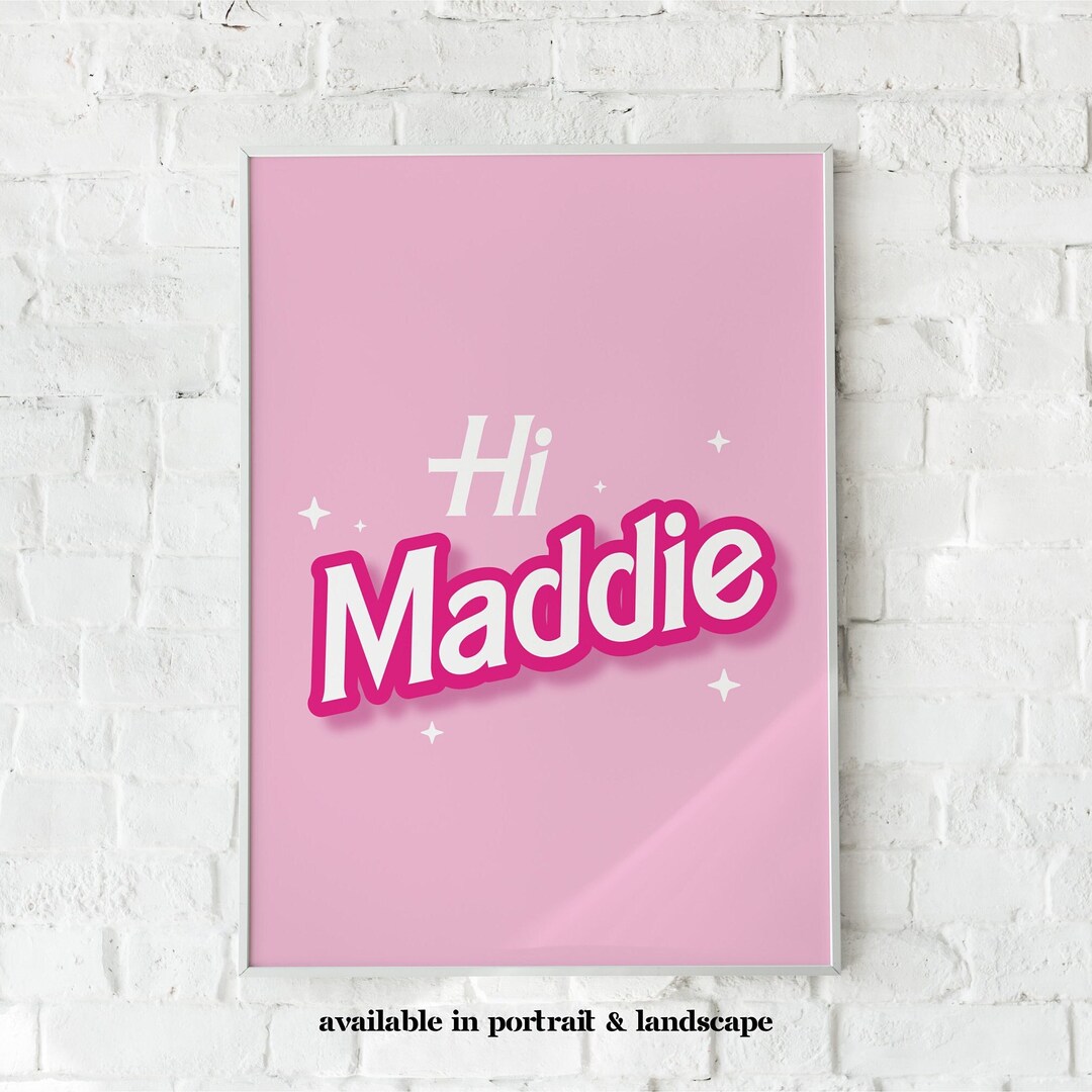 Custom Name Print, Barbie Movie Quote, Hi Barbie, Custom Print ...