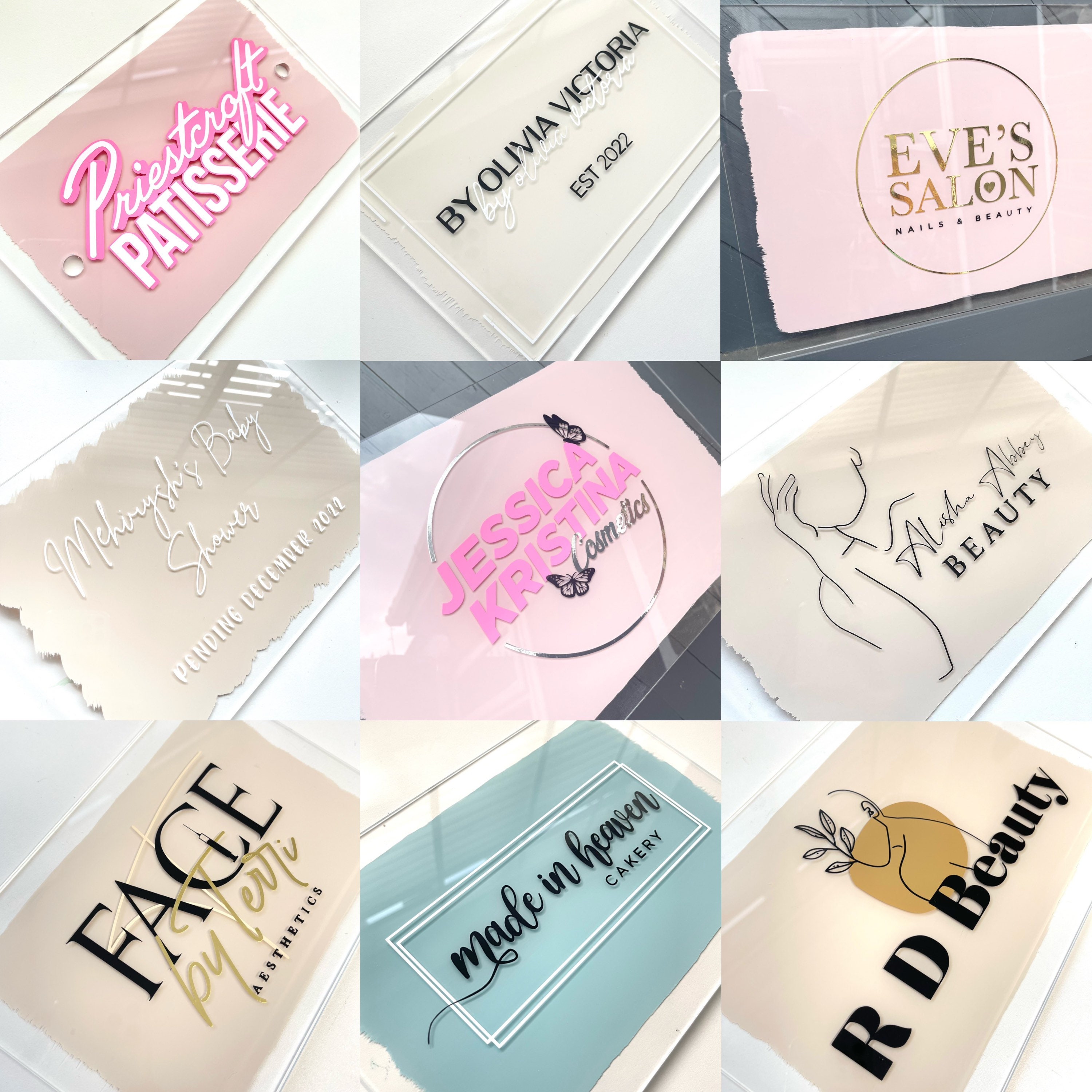 CUSTOM ACRYLIC SIGNS Personalised Acrylic Signs Salon Signs - Etsy UK
