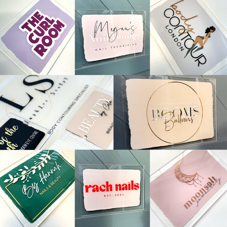 CUSTOM ACRYLIC SIGNS Personalised Acrylic Signs Salon Signs - Etsy