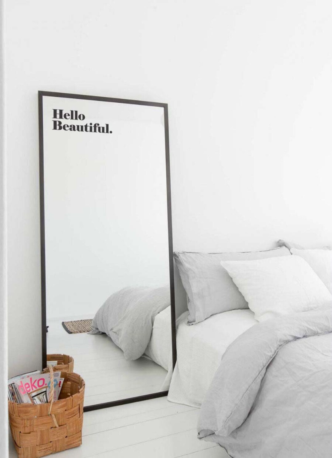 HELLO BEAUTIFUL Mirror Decal, Vinyl Decal Sticker for Mirror, Words of ...