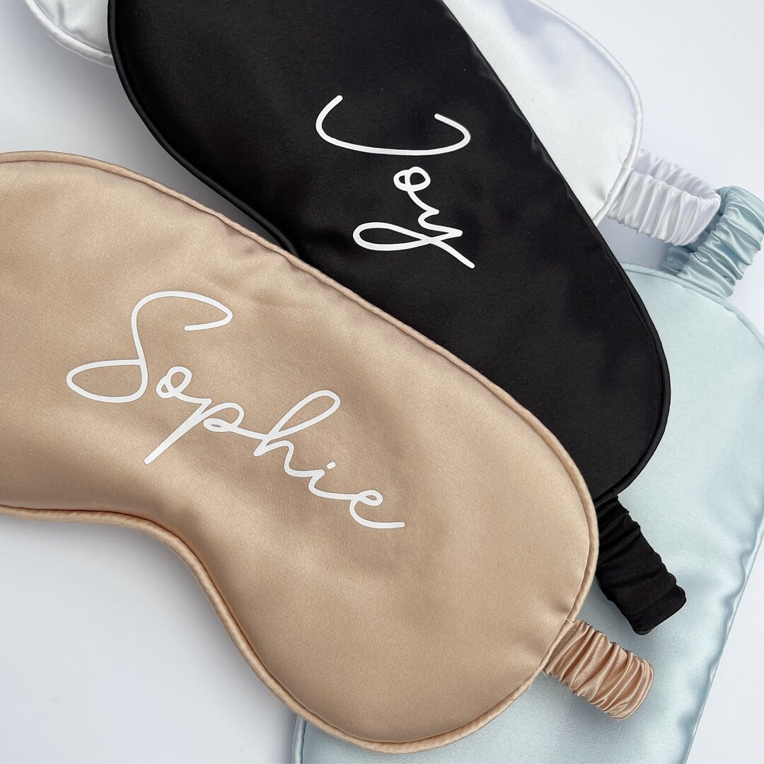 PERSONALISED EYE MASKS, Satin Eye Mask for Sleeping, Personalised Gift ...