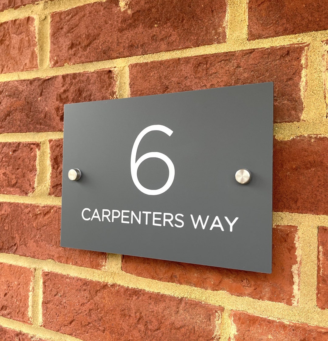 ACRYLIC HOUSE NUMBER Sign, Address House Sign, Personalised House ...