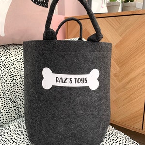 PERSONALISED STORAGE BASKET storage bucket dog toys bucket | Etsy