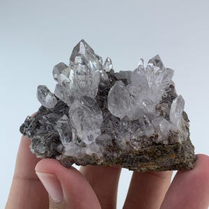 Diamond Quartz Cluster Perched on Calcite Matrix. 82 Grams - Etsy